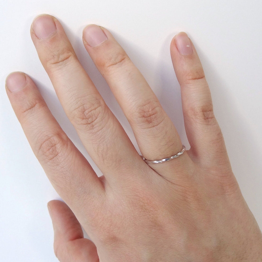 Darcy | skinny twisted silver ring – Rebecca Wolf Design